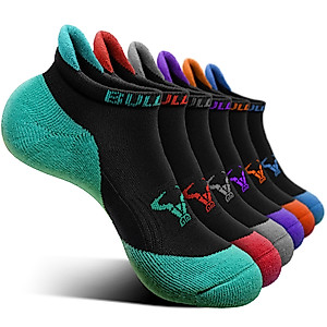 BULLIANT Socks For Women 6Pairs-Womens Athletic Ankle Socks No Show Cushioned for Walking Running-Compression Arch Support(6Pairs,Shoes Size:Women 9-10)