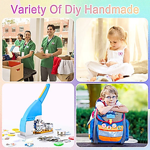 Button Maker Machine 58mm(2.25in) Installation-Free DIY Pin Badge Button Maker Press Machine Button Round Badge Maker Punch Press Machine with 100 Set Button Parts&Circle Cutter &Cutting Plate&Spanner