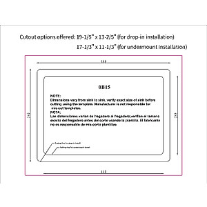 AMASHEN 20.5" x 14.4" Self-rimming Bathroom Sink Undermount or Drop-in Ceramic Vanity Basin with Overflow