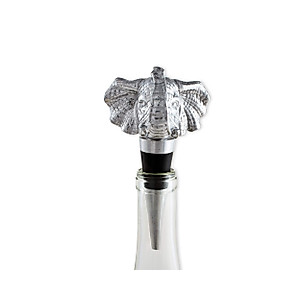 Arthur Court Designs Aluminum Elephant Bottle Stopper Wine Topper Silicone Saver 5 inch Tall