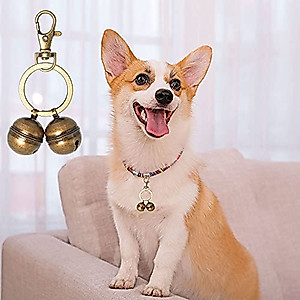 Copper Bells for Dog Collars with Snap Clips - Made of Pure Copper for Dogs/Cat - Clear Sound & No Rust - Save Birds Wildlife, Know Where Your Pet Christmas Sounds