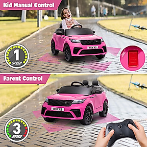 Licensed Land Rover VELAR Electric Car for Kids by TOBBI,12V 7AH Ride On Toy for Kids Ages 3-8,Kids Ride On Car w/Remote Control/Music/Safety Belt,Double Doors