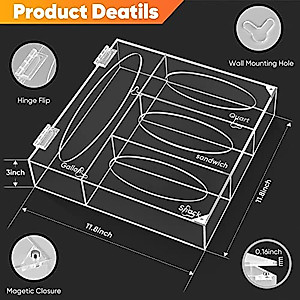 Vonhen Ziplock Bag Storage Organizer - Acrylic Kitchen Drawer Baggie Organizer Box for Gallon, Quart, Sandwich and Snack, Compatible with Ziploc, Solimo, Hefty, Glad Bags Variety Size