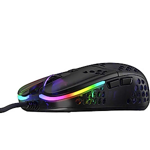 XTRFY MZ1, Ultra-Light Wired Gaming Mouse, Cutting-Edge Pixart 3389 Sensor, Unique Shape for Optimum Aim, Adjustable RGB Lighting, Zy’s Rail Edition