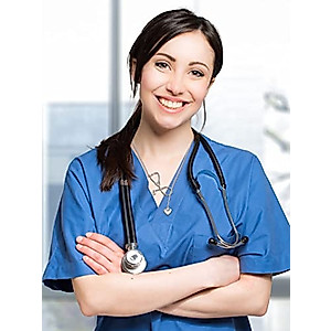 Nurse Gifts for Women Nurse Stethoscope Necklace Heart Doctor Stethoscope Pendant Doctor Nurse Medical Student Graduation Jewelry Gift (silver)