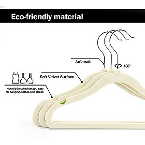 Lemonfilter 20 Pack Kids Velvet Hangers, Non-Slip Baby Clothes Hangers Space Saving Ultra Thin Toddler Children Hangers with 8 Pcs Baby Wardrobe Dividers(Beige)