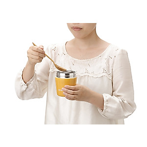 Tiger MCL-B025-YS Tiger Thermos Vacuum Insulated Soup Jar, 8.5 fl oz (250 ml), Thermal Lunch Box, Wide Mouth, Round Bottom, Saffron Yellow