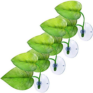 4 Pieces Betta Bed Leaf Hammock for Betta Fish, Lightweight and Realistic Resting Spot, No BPA, Practical, Comfortable and Safe (Double Leaf)