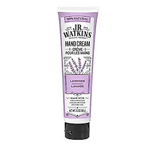 J.R. Watkins Natural Moisturizing Hand Cream, Hydrating Hand Moisturizer with Shea Butter, Cocoa Butter, and Avocado Oil, USA Made and Cruelty Free, 3.3oz, Lavender, Single