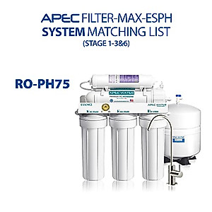 APEC Water Systems FILTER-SET-ESPH High Capacity Replacement Filter Set For Essence Series Alkaline Reverse Osmosis Water Filter System Stage 1-3&6