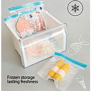 Daarcin Sous Vide Bags 3 Size Mixed 18pcs BPA Free Reusable Vacuum Sealer Bags Keep Food Flash with 2 Sealing Clips (18pcs Mixed no Pumb)