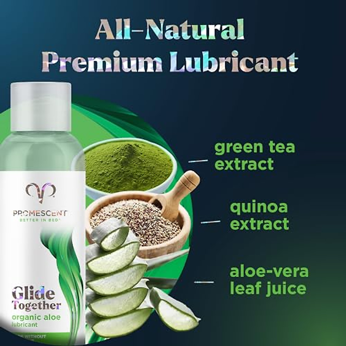 Promescent Organic Lube for Sex with Natural Ingredients, Premium Personal Lubricant Sex Gel for Couples, Personal Lube, Condom Compatible Natural Lube, Long-Lasting Aloe Lube, Water Based Lube (4 oz)