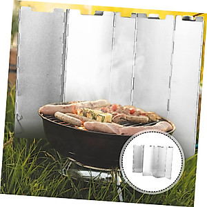 Anneome Aluminum Alloy Windshield BBQ Windscreen Stove Wind Protection Camping Supply