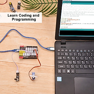 OSOYOO Starter Ultimate Bundle Kit for Arduino | Early STEM Education for Beginners | No Need breadboard | Includes XH2.54 Male Socket Expansion Board and sensors