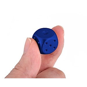 DS.DISTINCTIVE STYLE Aluminum Alloy Dice 5 Pieces 16mm Portable Metal Dices with Case 6 Sided Dice for Party Game (Blue Square)
