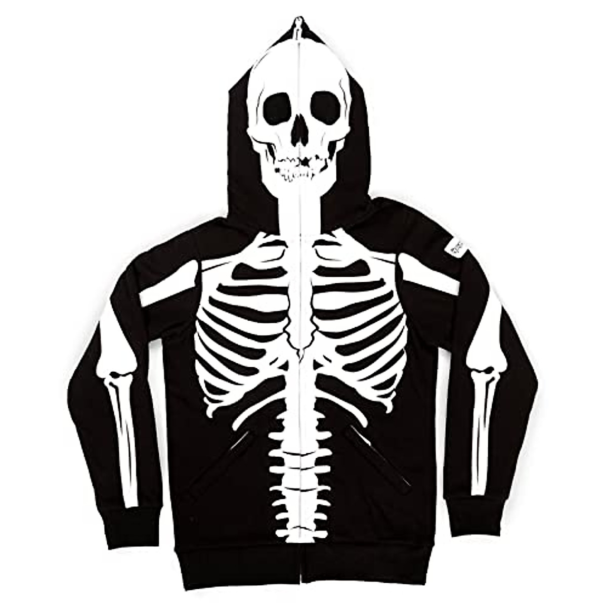 Tipsy Elves Casual Skeleton Hoodie Black White Halloween Costume Size Medium