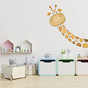 Wall Decals Cute Giraffe Room Decor TV Wall Decor Animals Lover Gift Idea Cute Animal Wall Decals for Classroom Farmhouse Store Showcase Wall Decorations