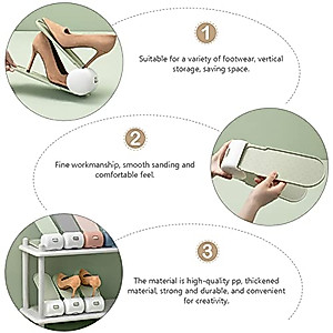 Veemoon Shoe Stacker Non- Racks Shelf Home Stands Bedroom Holder Shoes Organization Practical Two- Low Shoe Layer Non-Skid Adjustable Chic White Space Clo Slipper Rack Slots Sandals