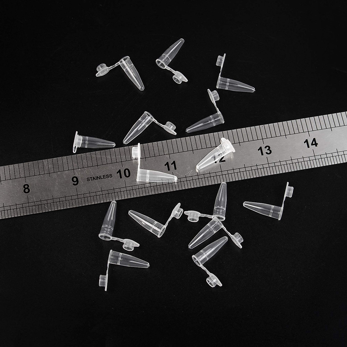 AUEAR, 1000 Pack 0.2ml Micro Centrifuge Tube with Lids Plastic Sample Small Bottle Container Test Vials Micro Centrifuge Tube Clear