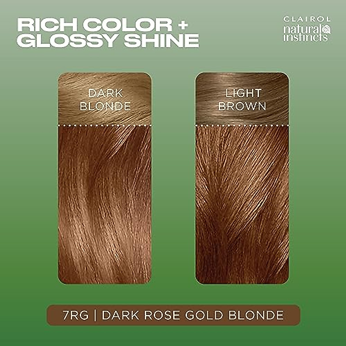 Clairol Natural Instincts Demi-Permanent Hair Dye, 7RG Dark Rose Gold Blonde Hair Color, Pack of 1