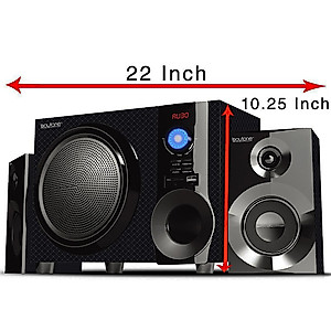 Boytone BT-210FD, Ultra Wireless Bluetooth Main unit, Powerful Sound with Powerful Bass System 30 watt, Excellent Quality Clear Sound & FM radio, with Remote Control Aux Port, SB/SD/ for Smartphone's , Tablets , Desktop Computers , Laptops ,Black Color