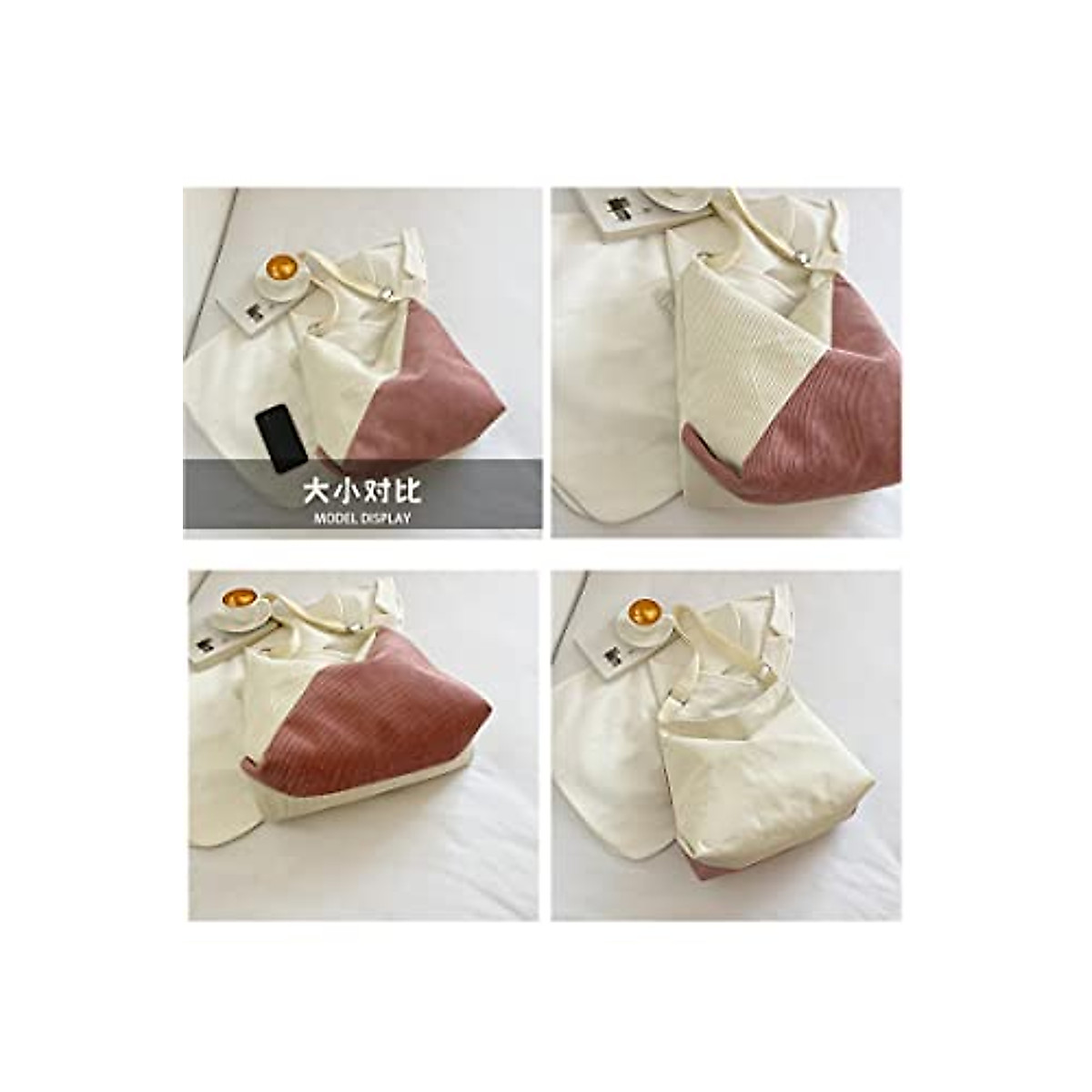 Ulisty Women Large Capacity Corduroy Tote Bag Casual Messenger Bag Hobo Bag Crossbody Bag Shoulder Bag Handbag black