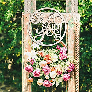 Engagement Party Decorations, She Said Yes Wooden Sign Bridal Shower Engagement Photo Booth Props for Wedding Party Decorations