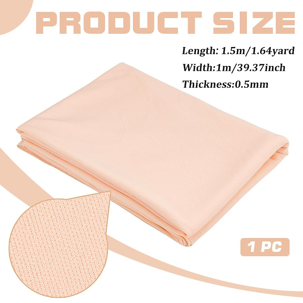 FINGERINSPIRE Skin Tone Fabric 39.4x59.1inch Bisque-Colored Skin Fabric for Doll Making, Polyester Glossy Doll Skin Fabric Cloth Doll Skin Color Fabric for DIY Handmade Crafting