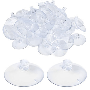 AccEncyc Suction Cup with Hole 1.2'' Glass Suction Pads Clear PVC Sucker Pads Small Suction Holder for Bathroom Wall Door Glass Window Car Shade (50pcs)