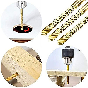 Yiying Serrated Drill Bit Set, 6pcs Twist Drill Household Metal Punch Woodworking Reaming Slot Multifunctional Hand Drill 3mm-8mm