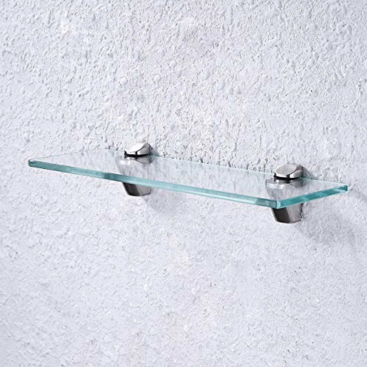 KES 14-Inch Bathroom Tempered Glass Shelf 8MM-Thick Wall Mount Rectangular, Brushed Nickel Bracket, BGS3202S35-2