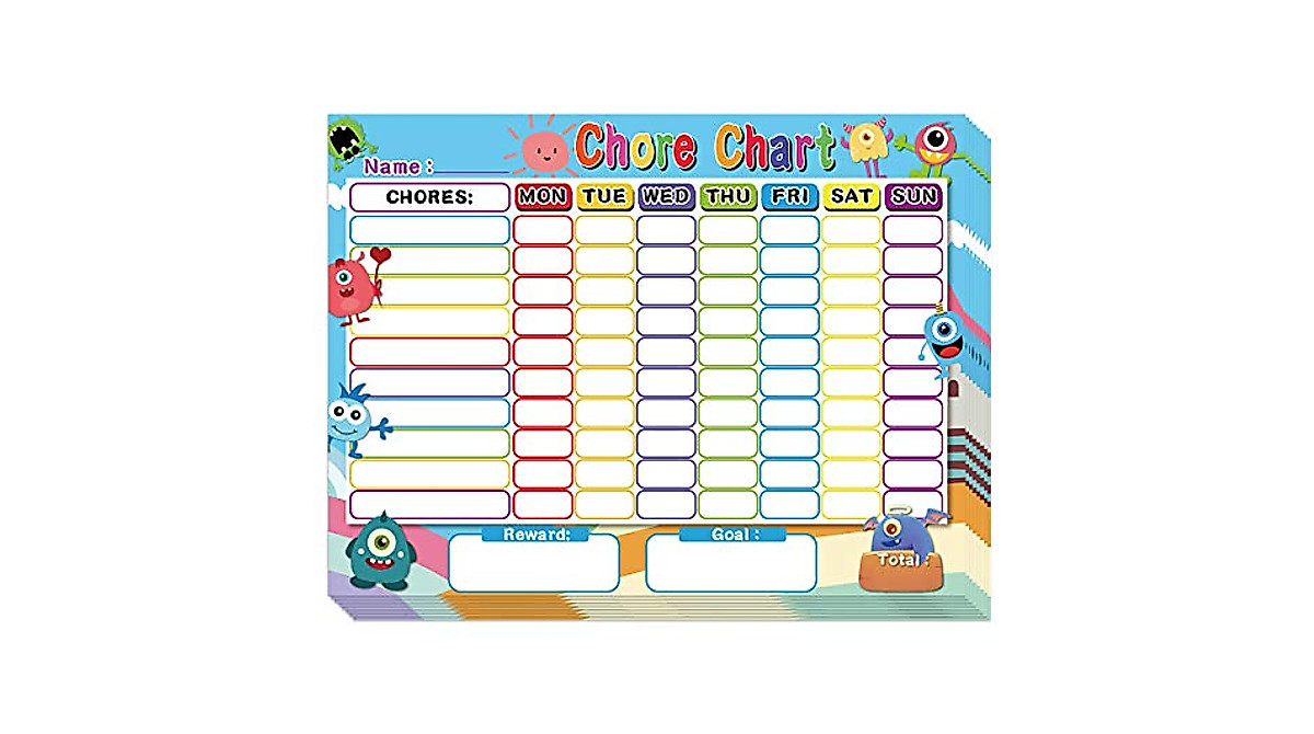 Kids Dry Erase Chore Chart Pack – Fun Monster Rewards for Routines