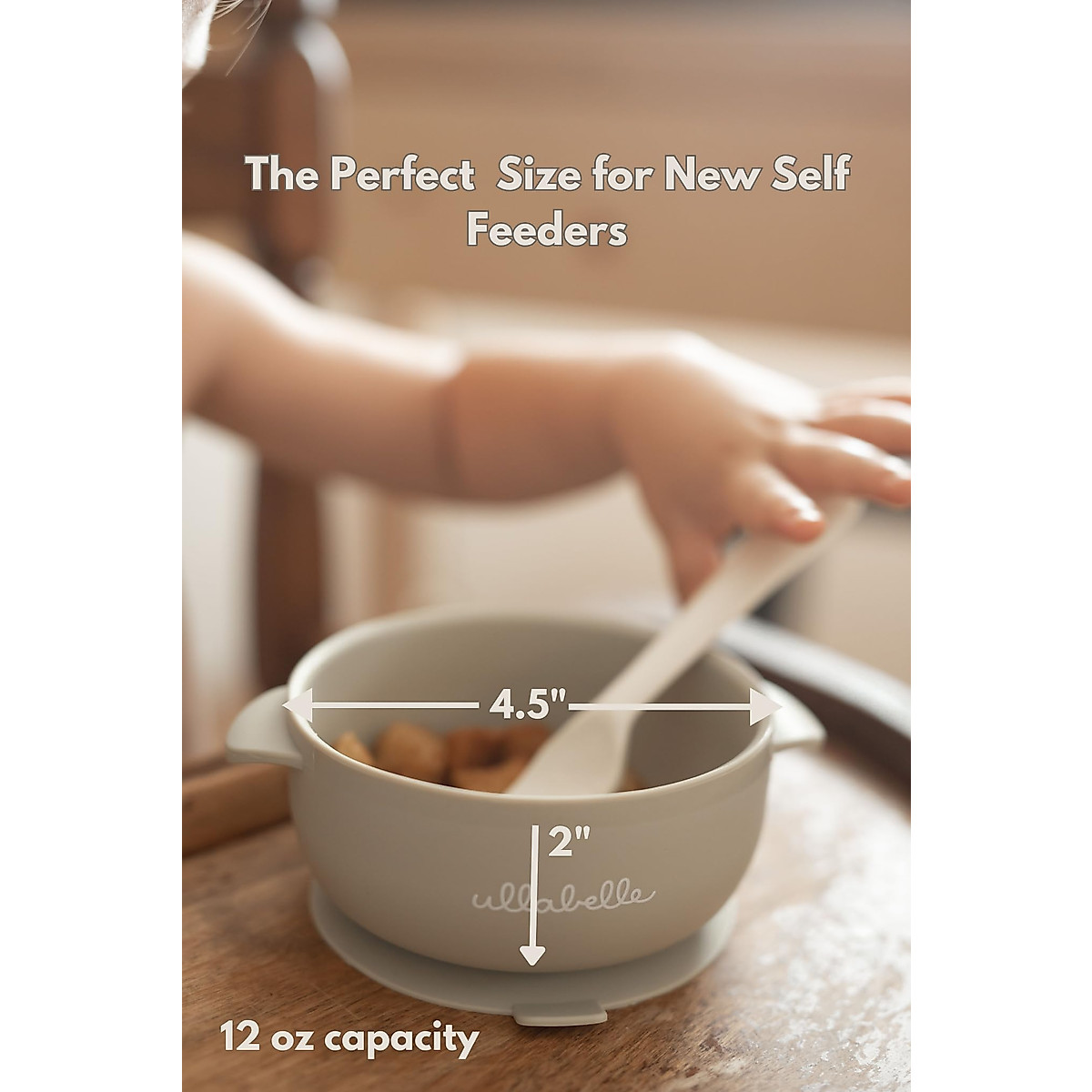 Ullabelle Silicone Baby Bowls with Lids | Toddler Food Storage Bowls | 100% Food Grade Silicone | BPA Free and Nontoxic Material | Independent Feeding (Blue/Sage/Grey, 3 Bowls)