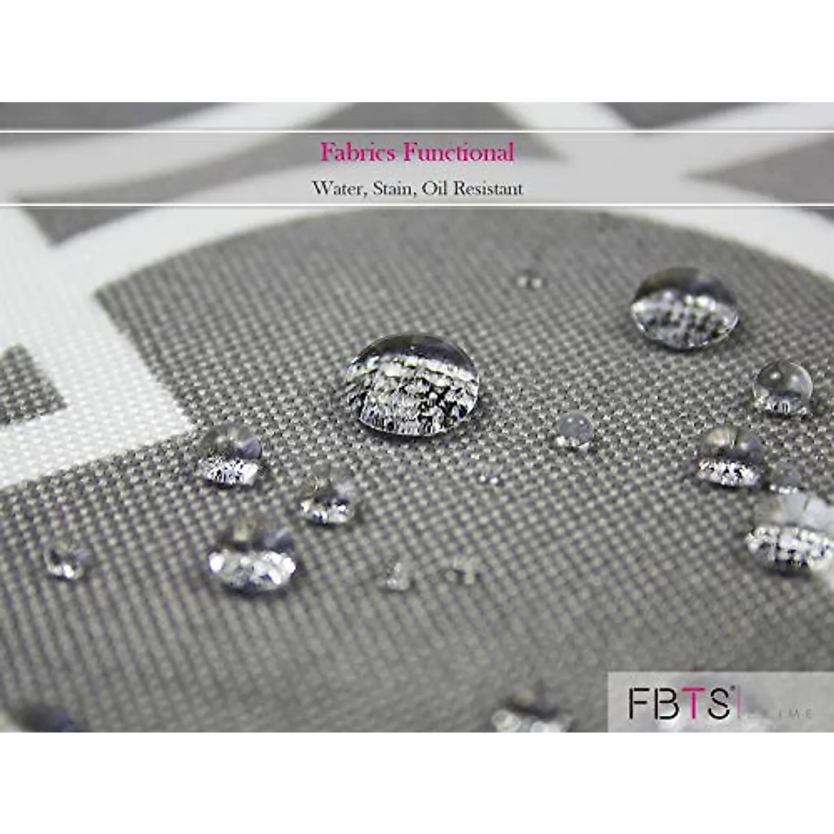 FBTS Prime Inflatable Footstool Ottoman Grey Geometry Round 21x9 Inch Patio Foot Stools and Ottomans Portable Footrest