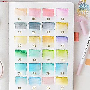 Primrosia 24 Pastel Dual Tip Markers, Fine Tip and Brush. Perfect for art, illustration, drawing, calligraphy and bullet journals