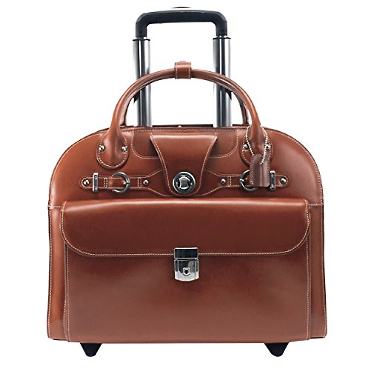 McKlein Women's EDGEBROOK Wheeled Non-Detachable Briefcase, Brown, 17"x6"x13.5"