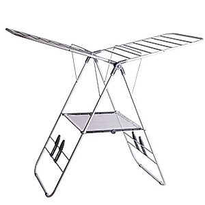BINO Gullwing Collapsing Foldable Laundry Drying Rack, White
