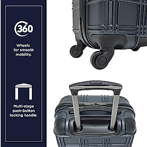 Ben Sherman Nottingham Lightweight Hardside 4-Wheel Spinner Travel Luggage, Naval, 28-Inch Checked