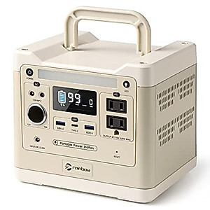 RAINBOW Portable Power Station 320W, 298Wh Backup LiFePO4 Battery, 2 x 110V/320W(Peak 640W) AC Outlets, Solar Generator for Outdoor Camping, Quick Charge for Home, Hiking