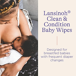 Lansinoh Baby Wipes, Gentle on Sensitive Skin, Made with Lanolin, Hypoallergenic & Lightly Scented, 480 Count (Pack of 6)