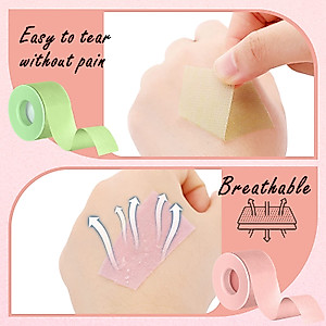 Nuanchu 4 Rolls Lash Tape for Eyelash Extensions Breathable Eyelash Tape for Extensions Adhesive Microporous Lash Extension Tape for Extension Supplies, 0.98 Inch x 3.9 Yard/Roll (Colorful)