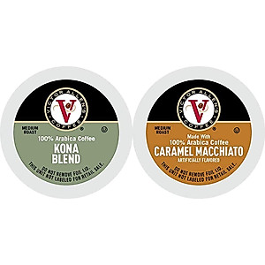 Victor Allen's Coffee Hawaiian Blend and Caramel Macchiato Single Serve K-Cup Coffee Pods | 80 Count