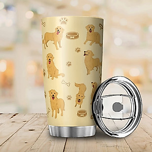 WmhrYpzhL Golden Retriever Dog Travel Mug Funny Dog Coffee Mug Stainless Steel Insulated Tumbler For Ice Drinks＆Hot Beverage Gifts Golden Retriever