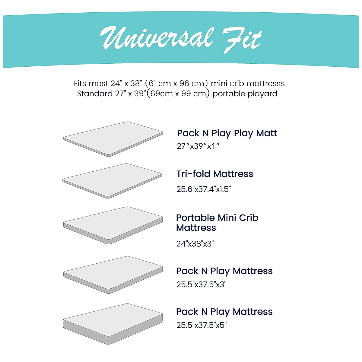 100% Organic Cotton Fitted Sheets for Graco Pack n Play, Babyletto, Pamo Babe, Hiccapop, Dream on Me, Evenflo, Baby Trend, Hygge Hush Portable/Mini Crib/Playards, and Beka Bedside Bassinet 2 Pk