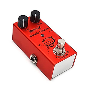 SAPHUE Classic Chorus Guitar Effects Pedal Rate/Width Knob High Low Frequency Effect Pedals with Steel Metal Shell Mini Single Type Dc 9V with True By