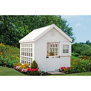 Little Cottage Co. 8x12 Colonial Gable Greenhouse - Wood DIY Kit for Garden, Backyard, Lawn