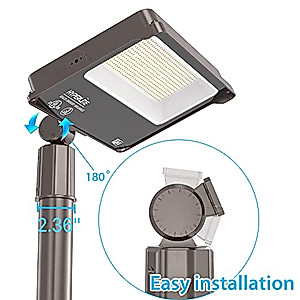 HYPERLITE LED Parking Lot Light 150W with Dusk to Dawn Photocell, 5000K Outdoor Commercial Area Lighting with UL Certified, IP65 Waterproof LED Pole Light with Adjustable Slip Fitter mounting