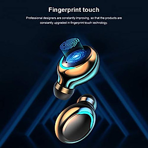 GrowToChoice in-Ear Headphone Waterproof LCD Display Stereo Power Bank Mobile Phone Wireless Earbuds - White