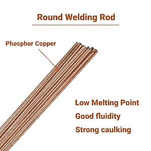 20Pcs Phosphor Copper Welding Rods Brazing Round Welder Rod Welding Consumables for Air Conditioner Refrigerators