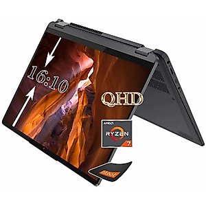 Lenovo Flex 5 | 14" 16:10 QHD 2-in-1 Touchscreen Laptop | AMD 8-Core R7 5700U | Wi-Fi 6 | Fingerprint Reader | Backlit KB | Win11 W/Mouse Pad(16GB RAM | 512GB PCIe SSD)